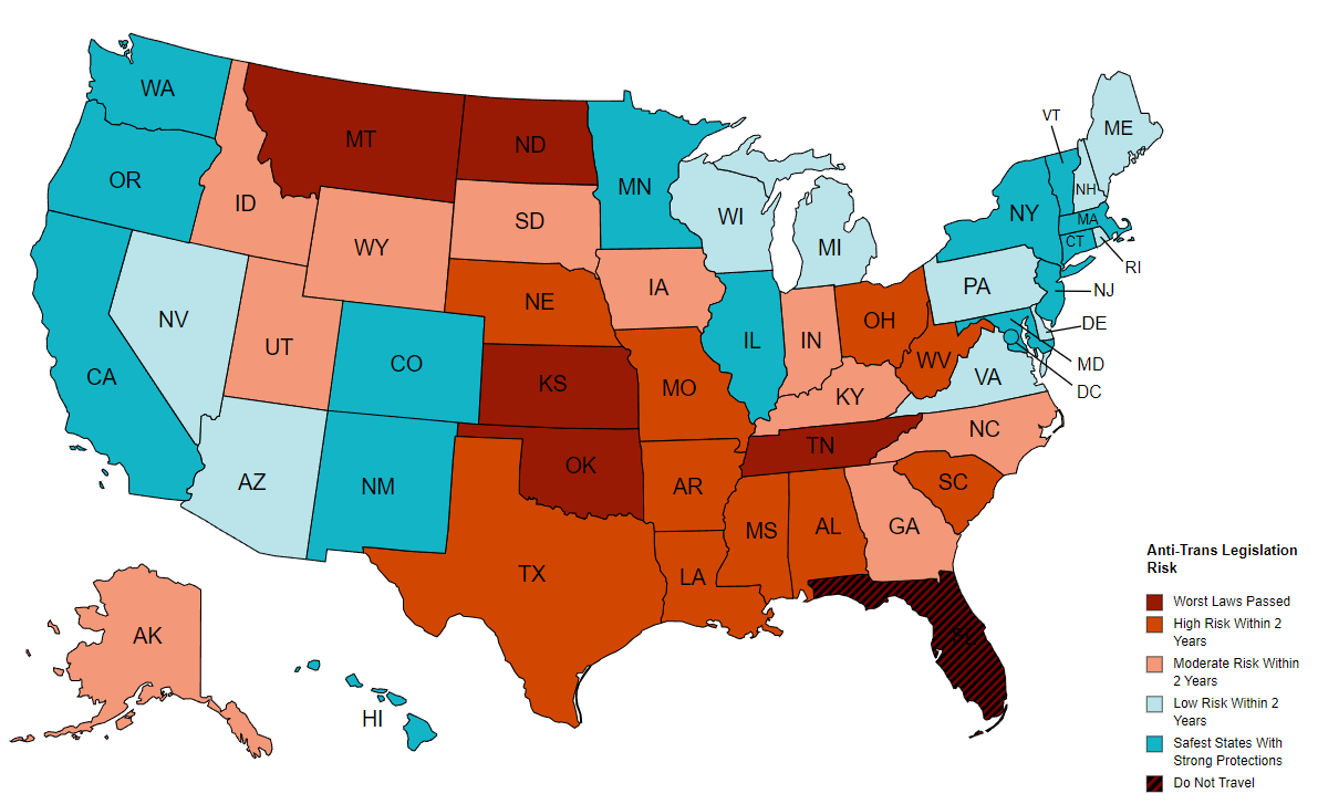 Erin's 2024 Anti-Trans Legislative Risk Map - by Erin Reed