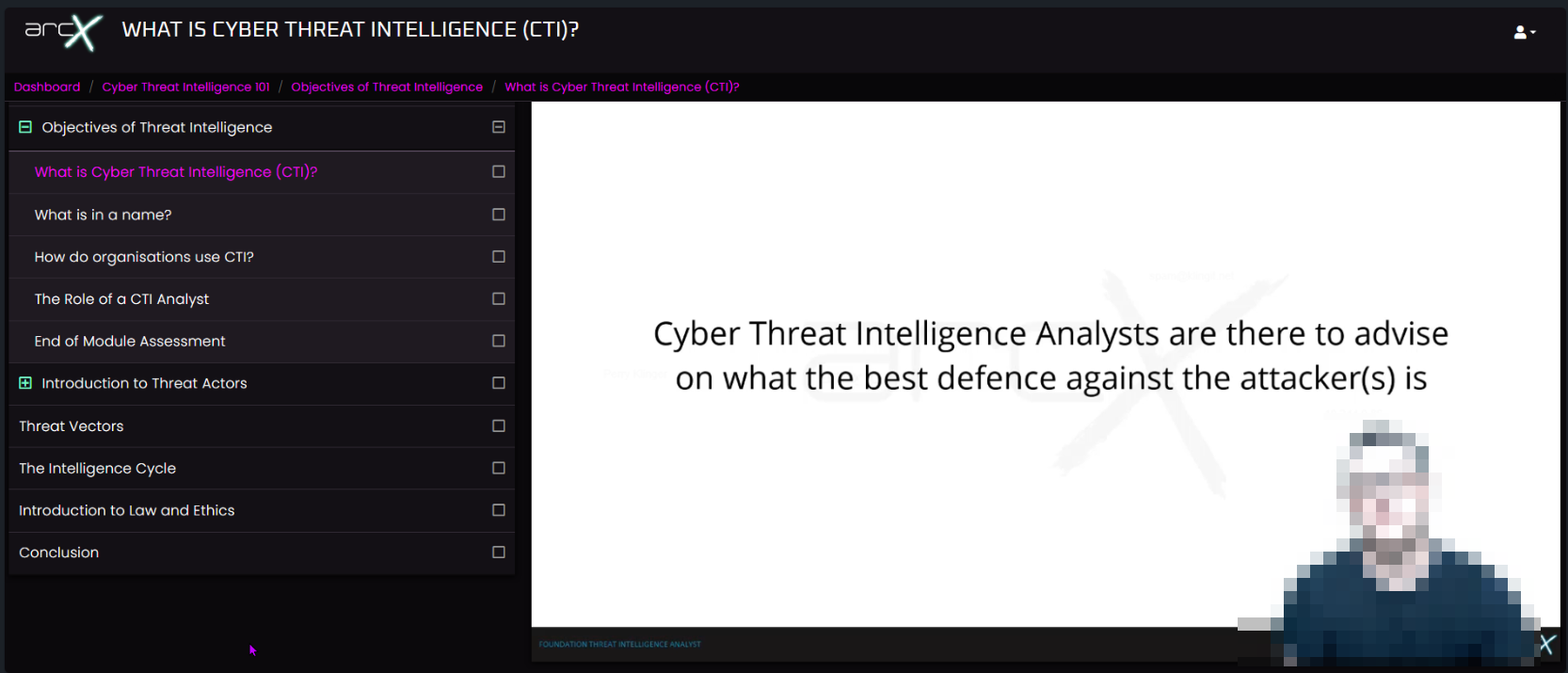 Training: arcX - Cyber Threat Intelligence 101 - HERMIT