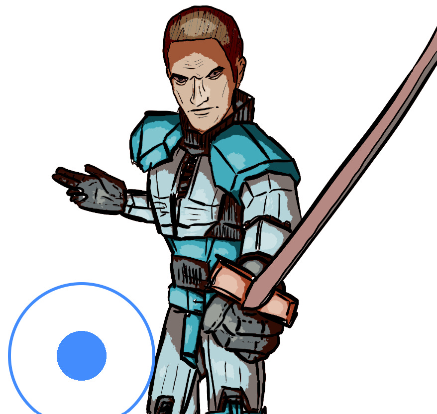 Drawing a swordsman character