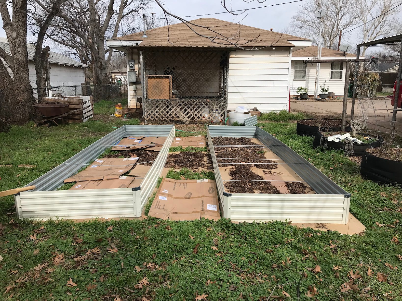 Raised Beds with Trellis - by Cedar Sanderson