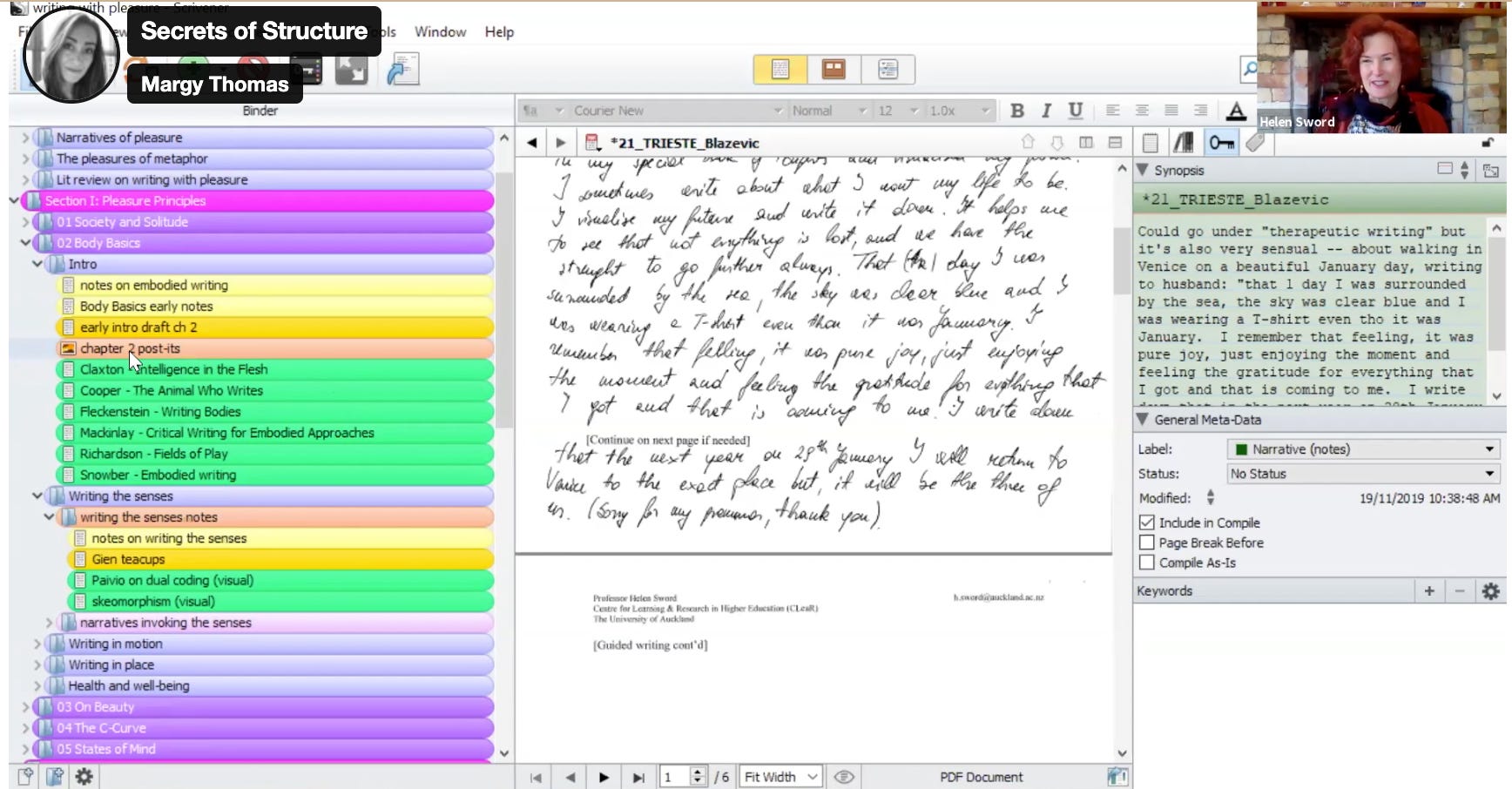 Helen Sword's Pleasurable Notes - by Jillian Hess - Noted