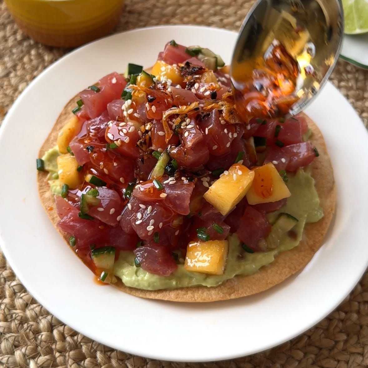 DAY 9: FRESH TUNA TOSTADA 🤤 - Recipes by Victoria