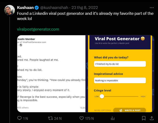 the cringe on LinkedIn is unbearable - by Duy Le