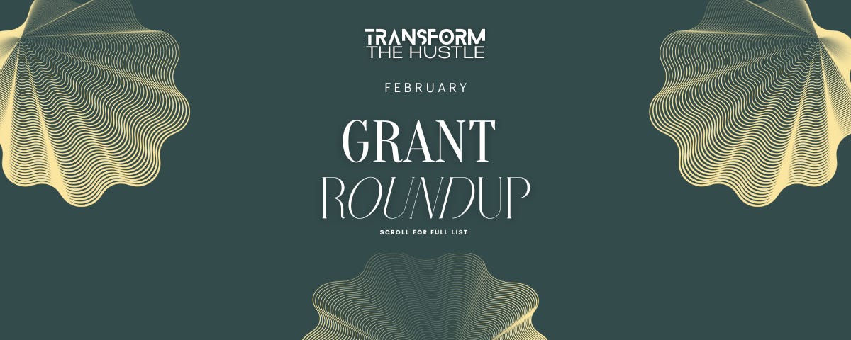 Feb 2024 Grant Round Up - Transform The Hustle’s Substack
