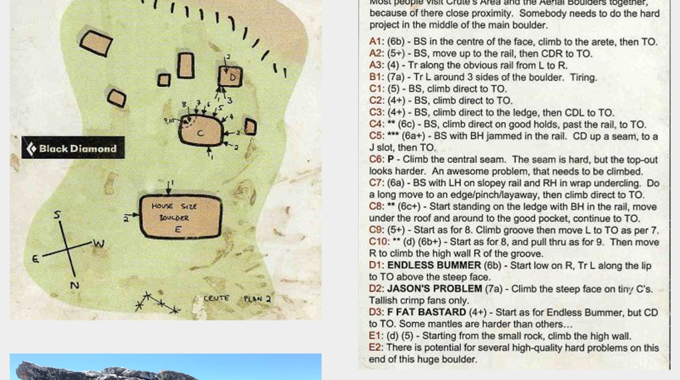 Topside Crutes Boulders Plan Two - by David Wilkinson