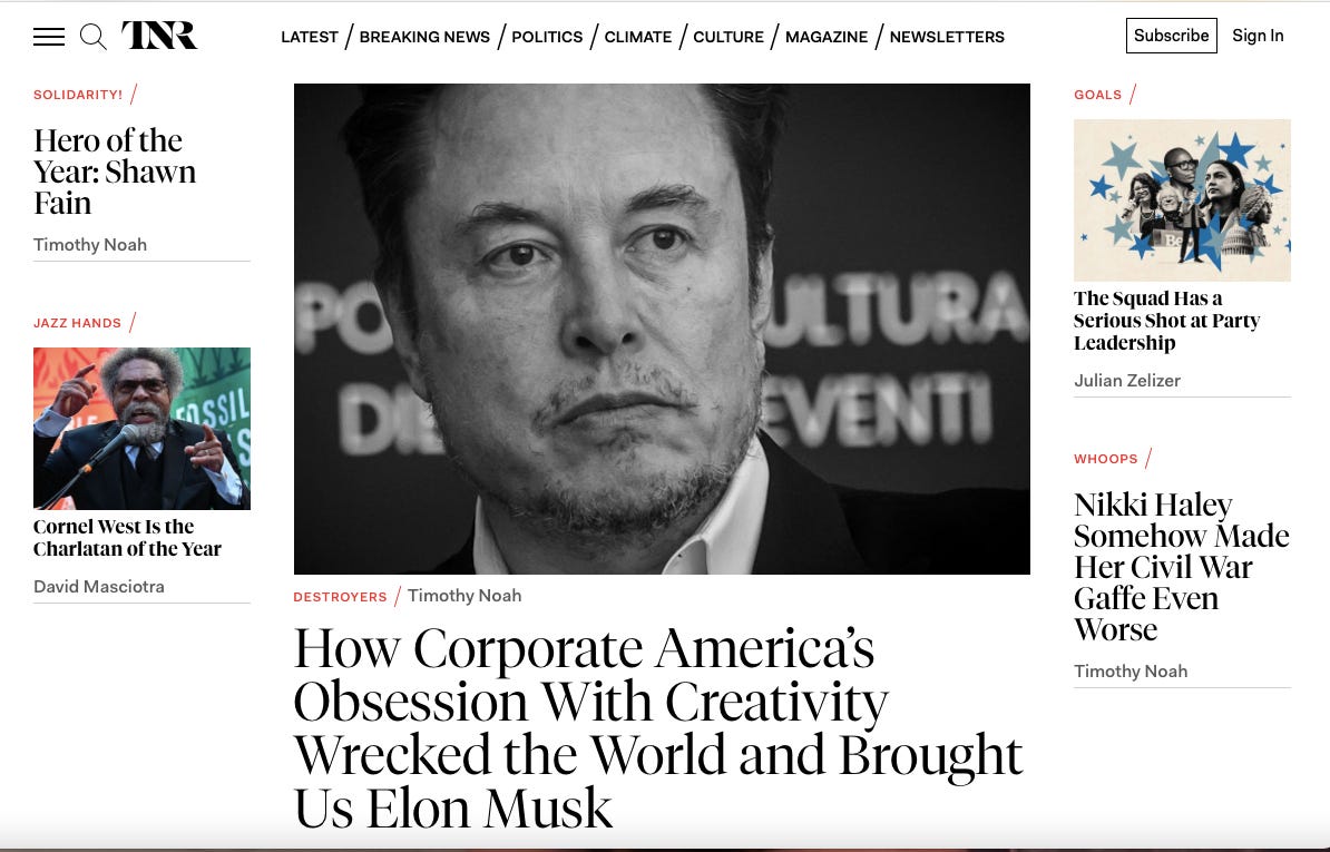 Down With Creativity - by Timothy Noah - Backbencher