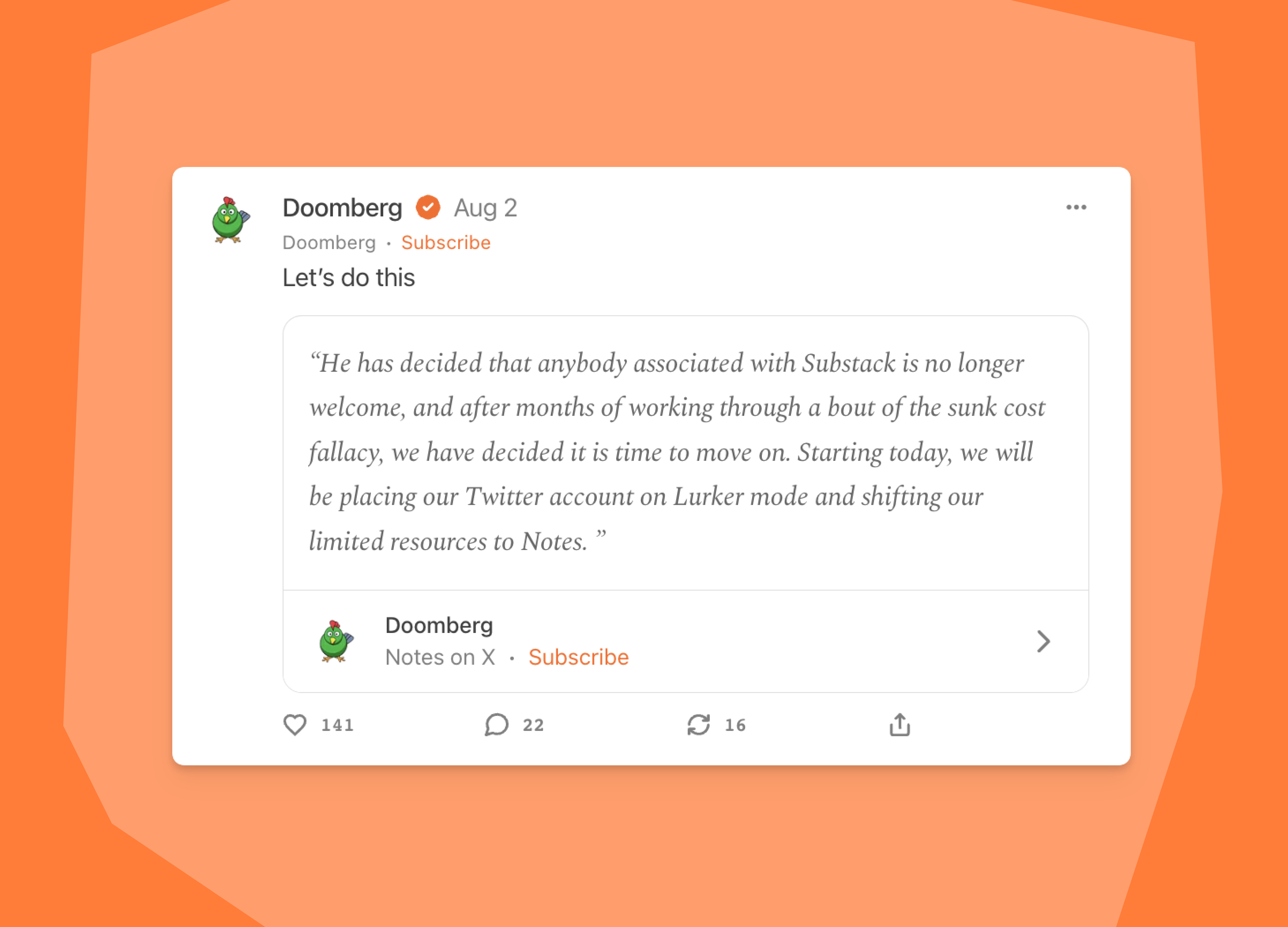 Why Doomberg left Twitter (okay, X) to go all-in on Substack