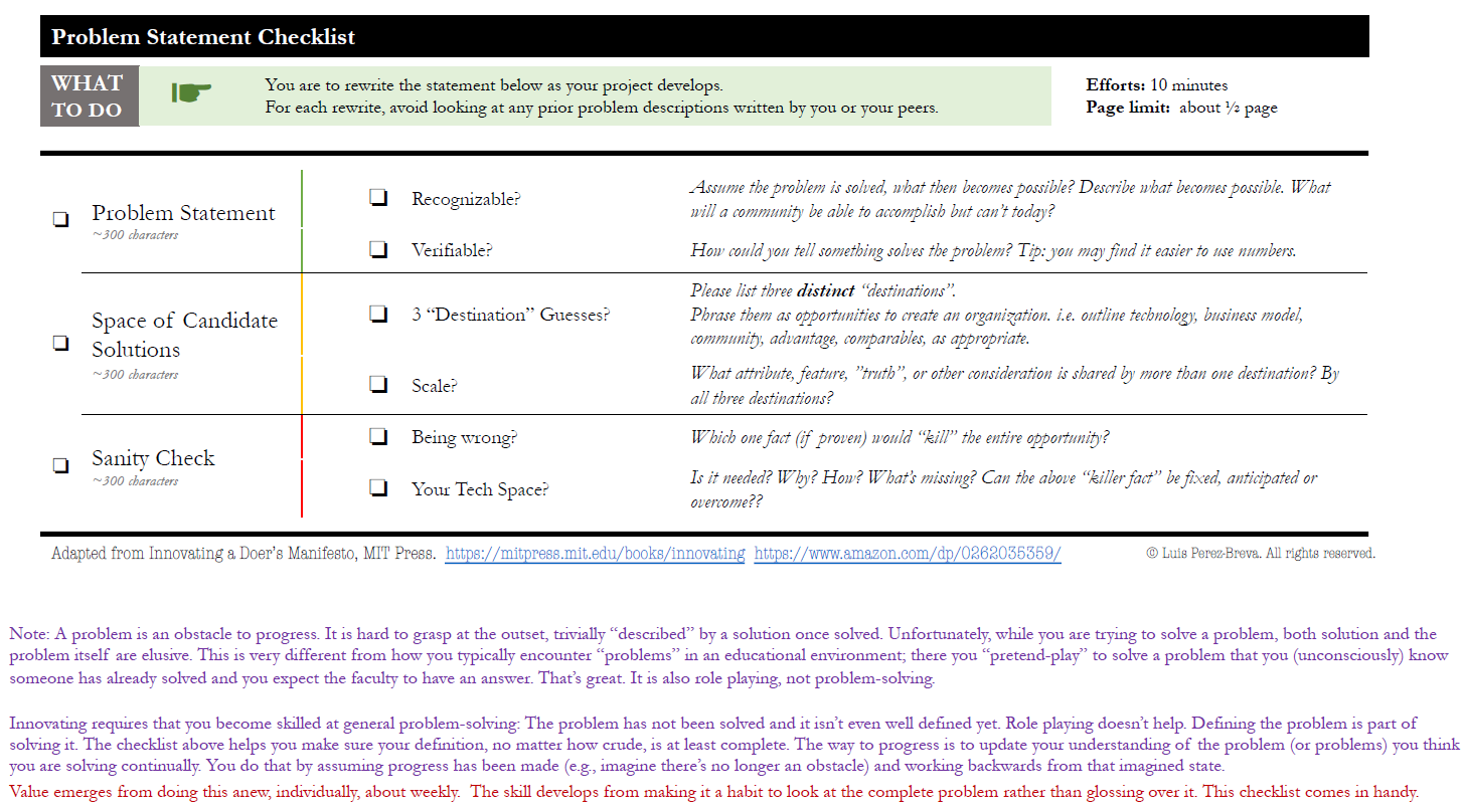 Problem Statement Checklist - S1 Tangible’s Substack