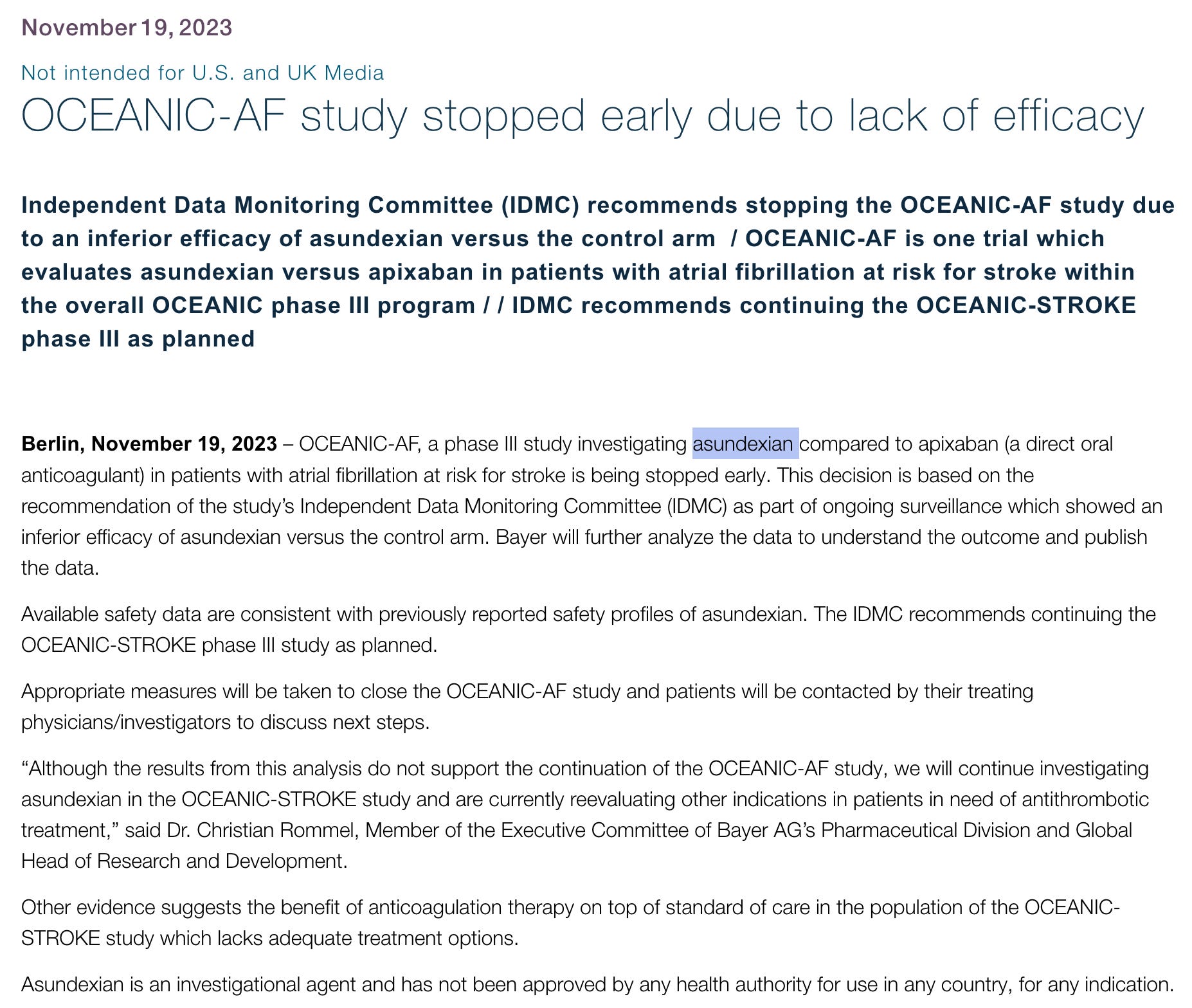 Major Trial in Atrial Fibrillation Stopped Prematurely