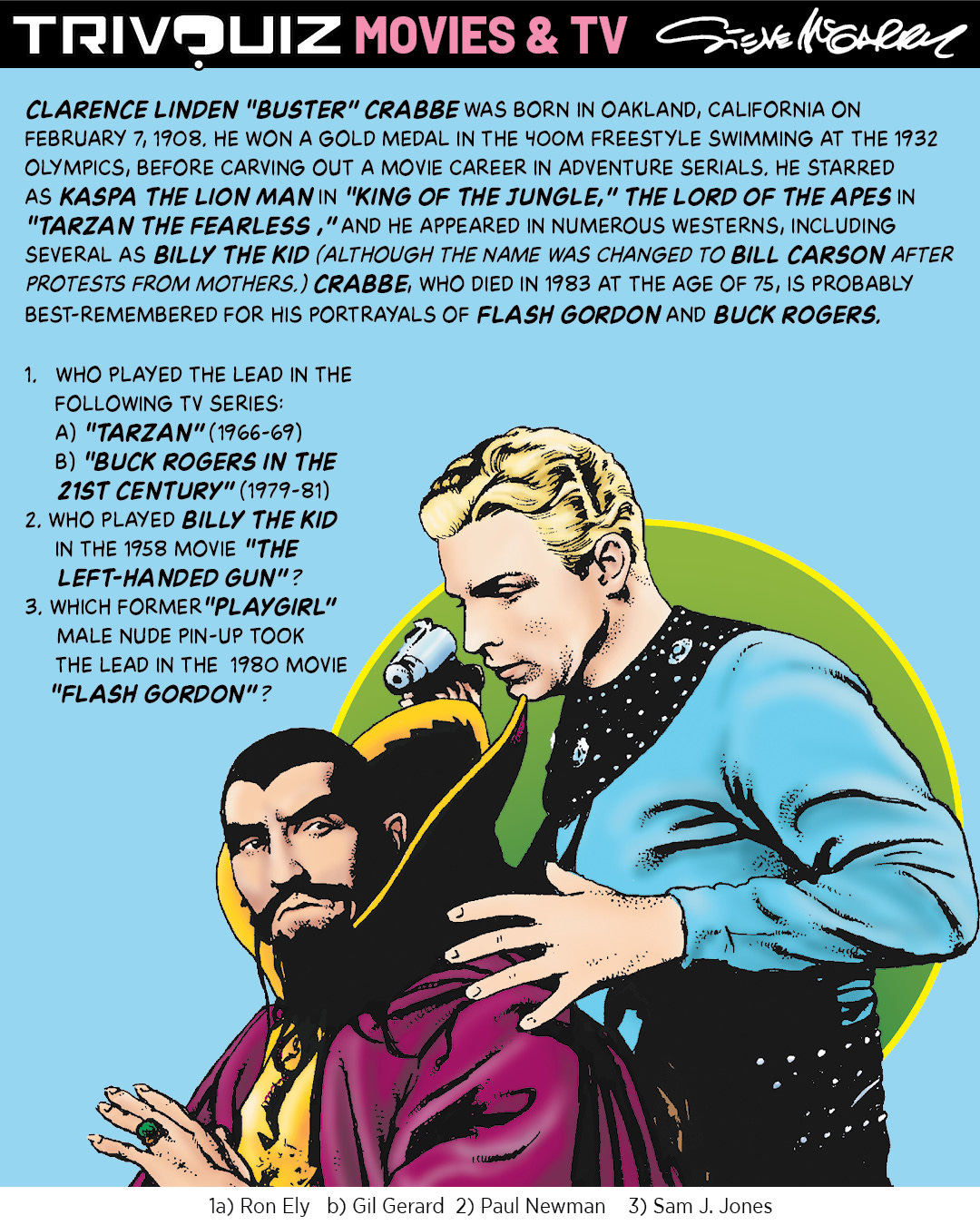 Trivquiz: The Au Go Go Singer and the man who was Flash Gordon, Buck ...