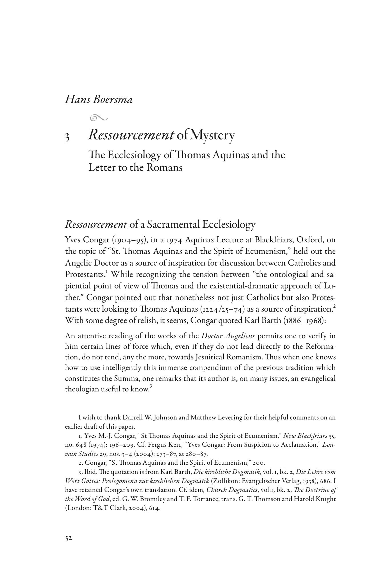 Ressourcement of Mystery - Fr. Hans Boersma