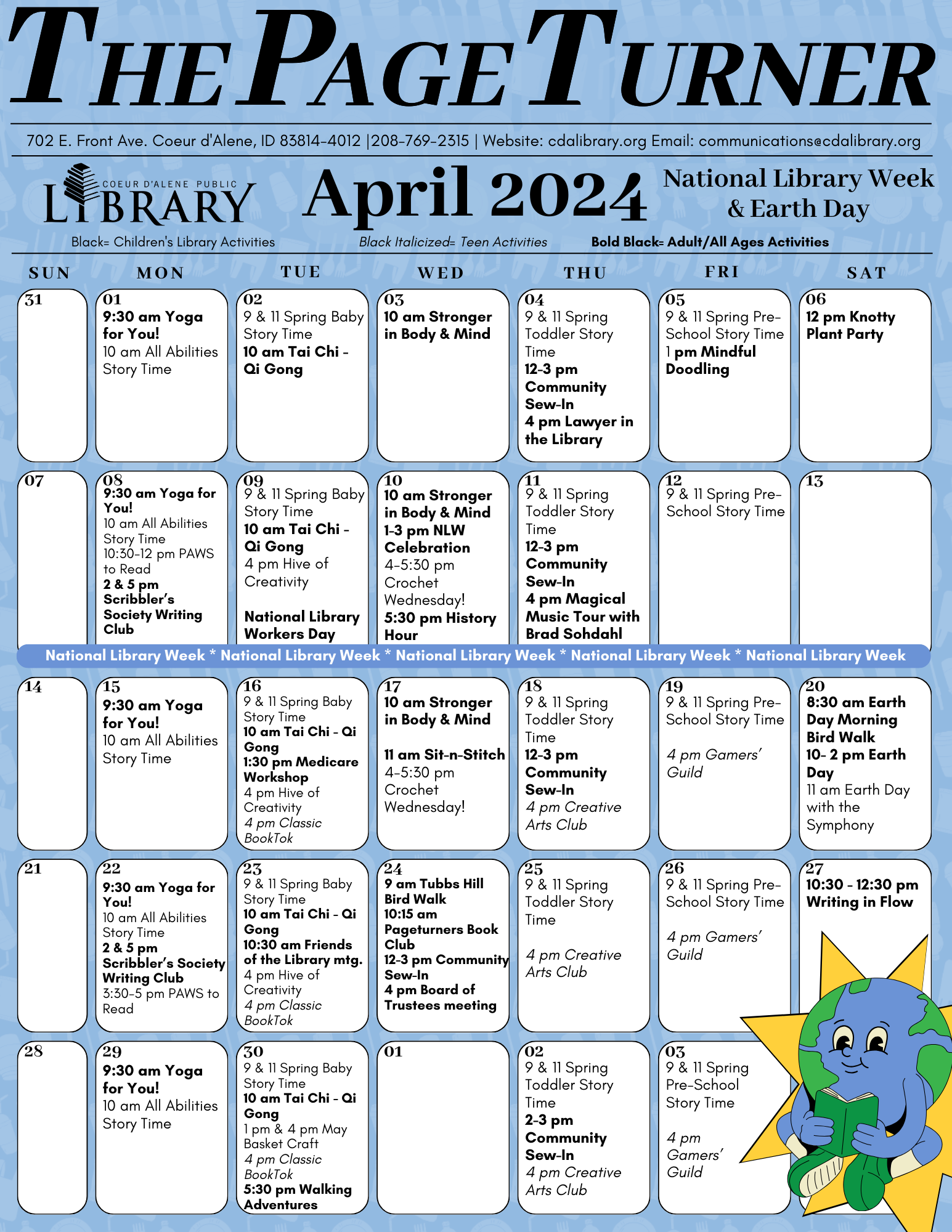 April Programming at the CDA Library