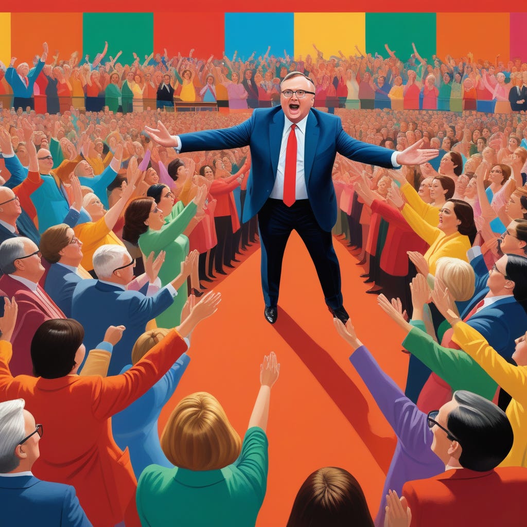 Politician swallows boofhead - by Tim Dunlop