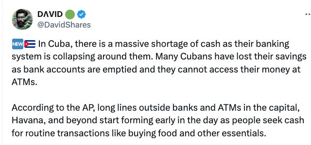 Is the Cuban banking system collapsing? - by Robin Westenra