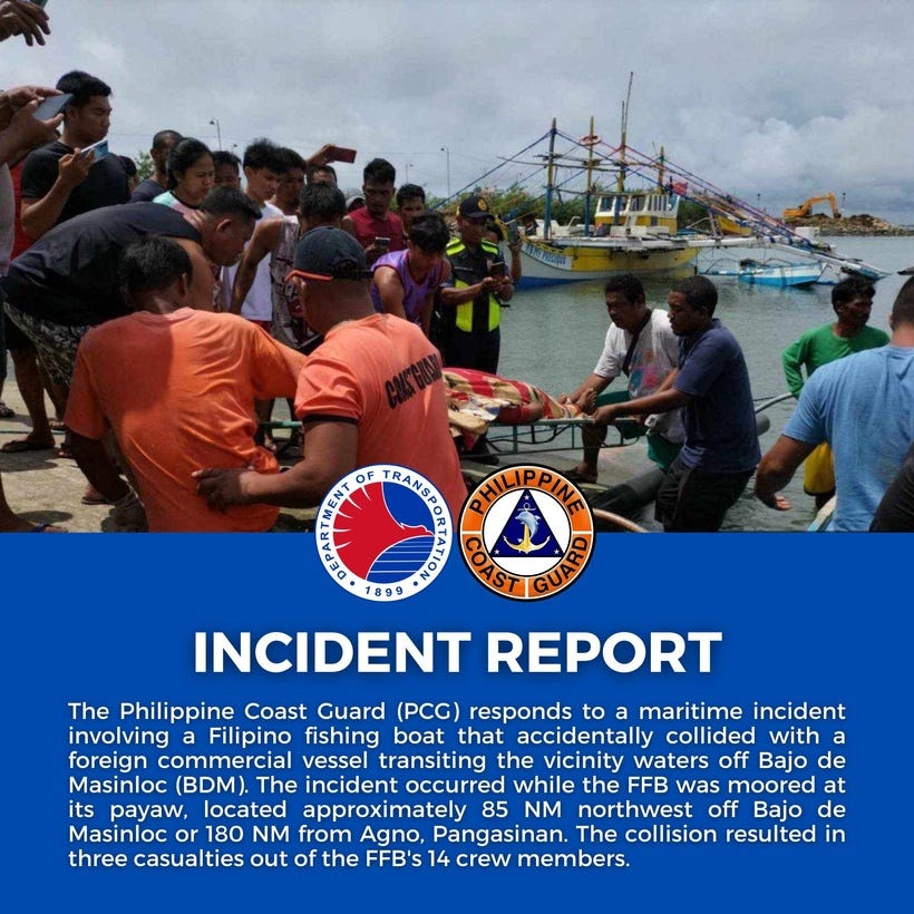 Philippines Reports 3 Dead After Foreign Commercial Vessel Accidentally ...