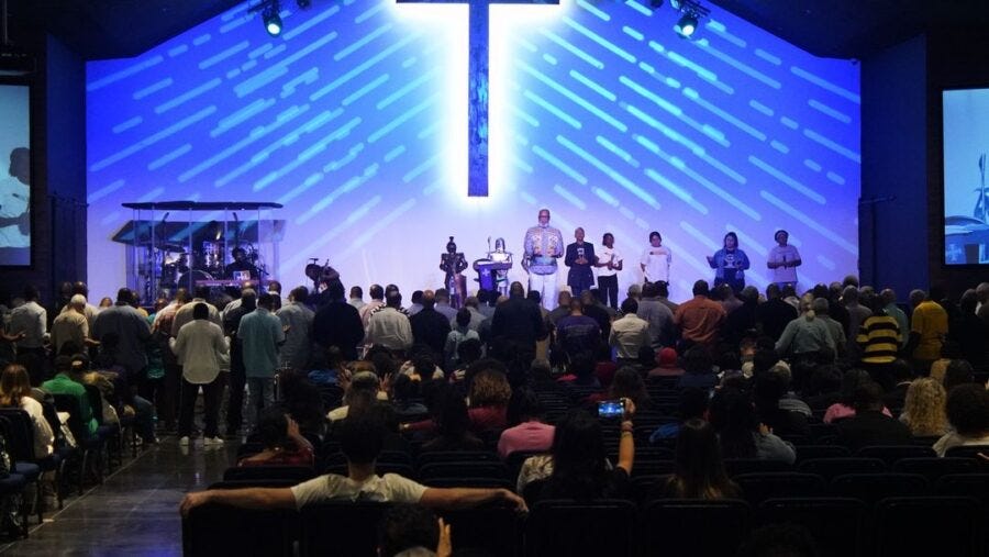 A Gallery Of The Faithful Gathering For Church. Album 45