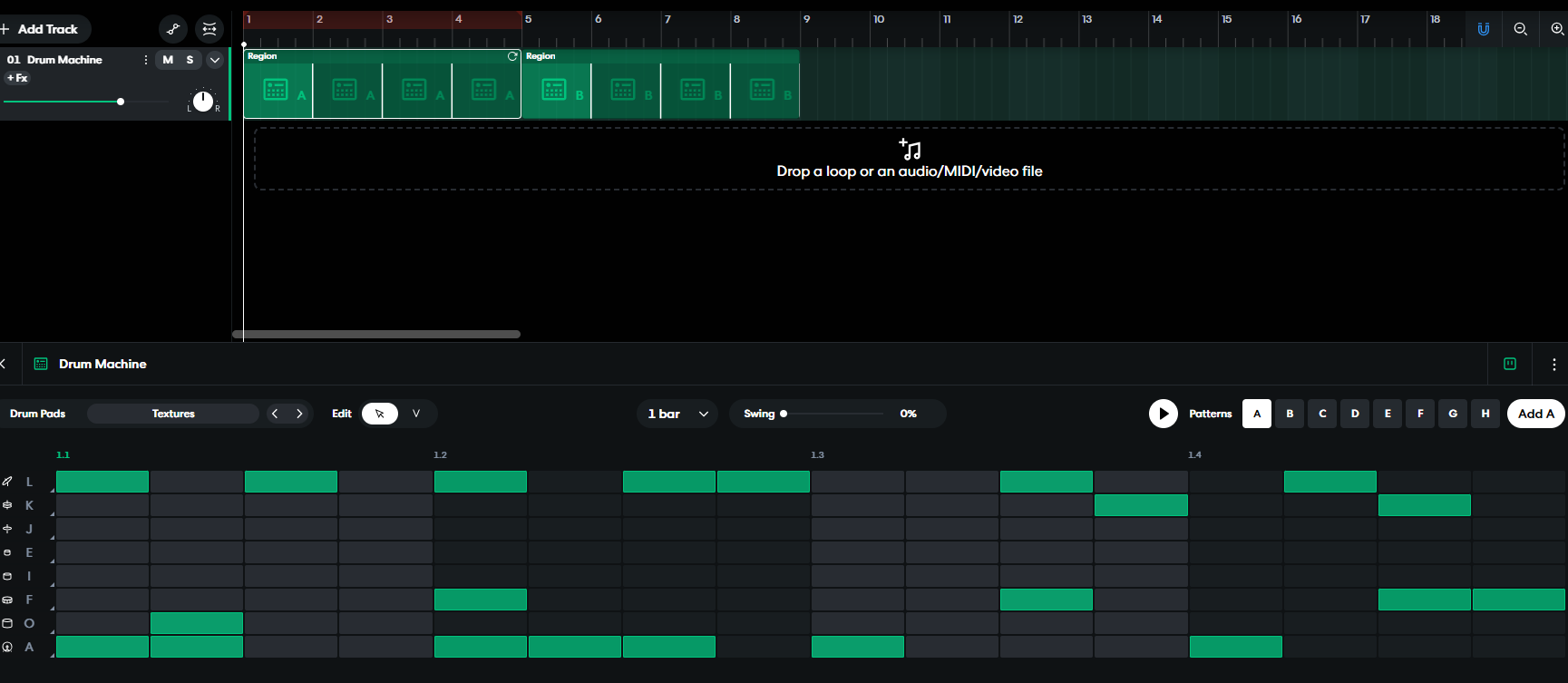 Bandlab: Creating a drum machine track - by shedtronic