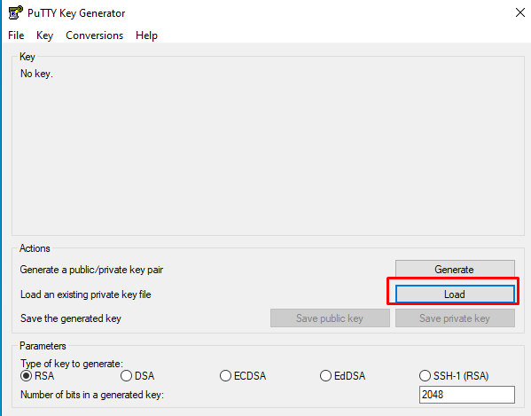How to convert OpenSSH private key to .ppk format by using PuTTYgen?