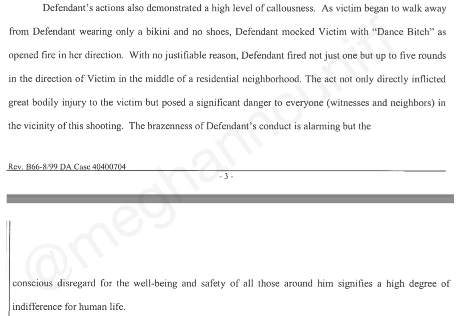 DA cites Tory Lanez 'callousness' against Megan Thee Stallion