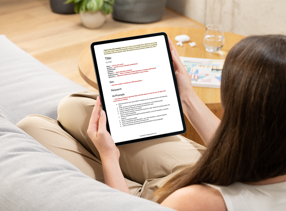 Write Your First Substack Post Easily with A Template