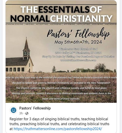 Pastors' Fellowship presents: THE ESSENTIALS OF NORMAL CHRISTIANITY