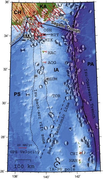 Cluster of earthquakes south of Japan illuminate back-arc spreading as ...
