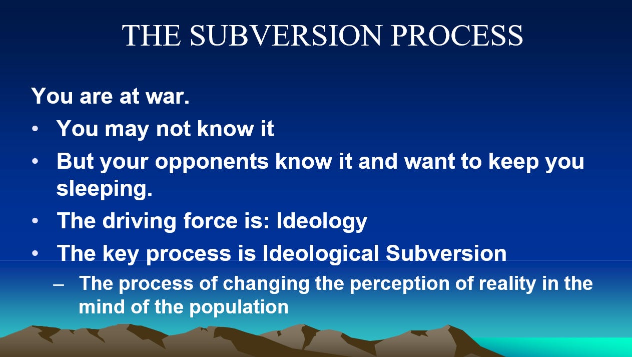 "The Subversion Process" by Former KGB Staff Member In Charge of ...
