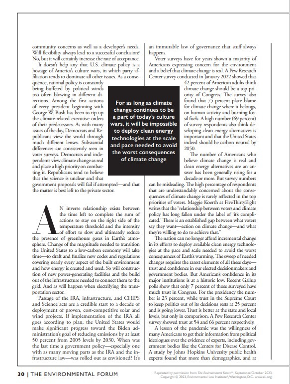 Depoliticize to Decarbonize - by Joel B. Stronberg