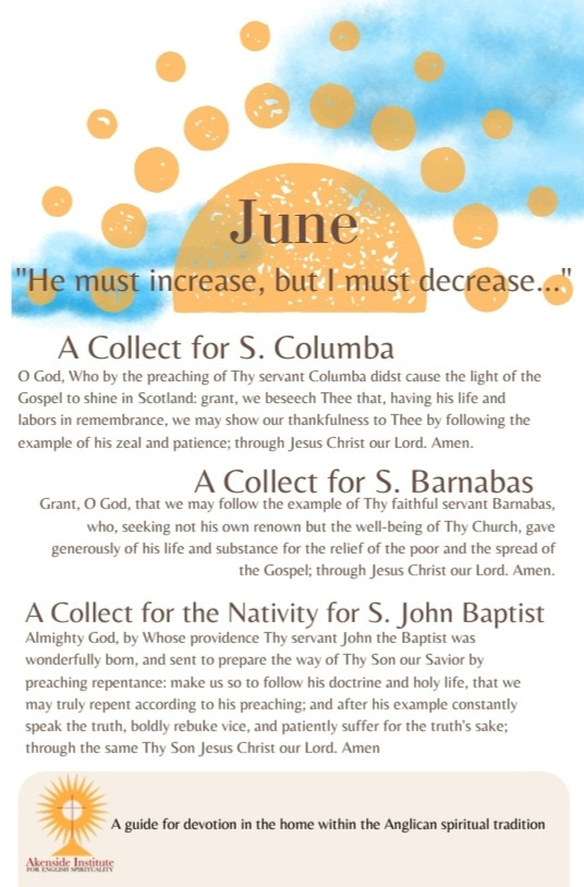 The June Monthly Devotion Printable from Akenside Institute
