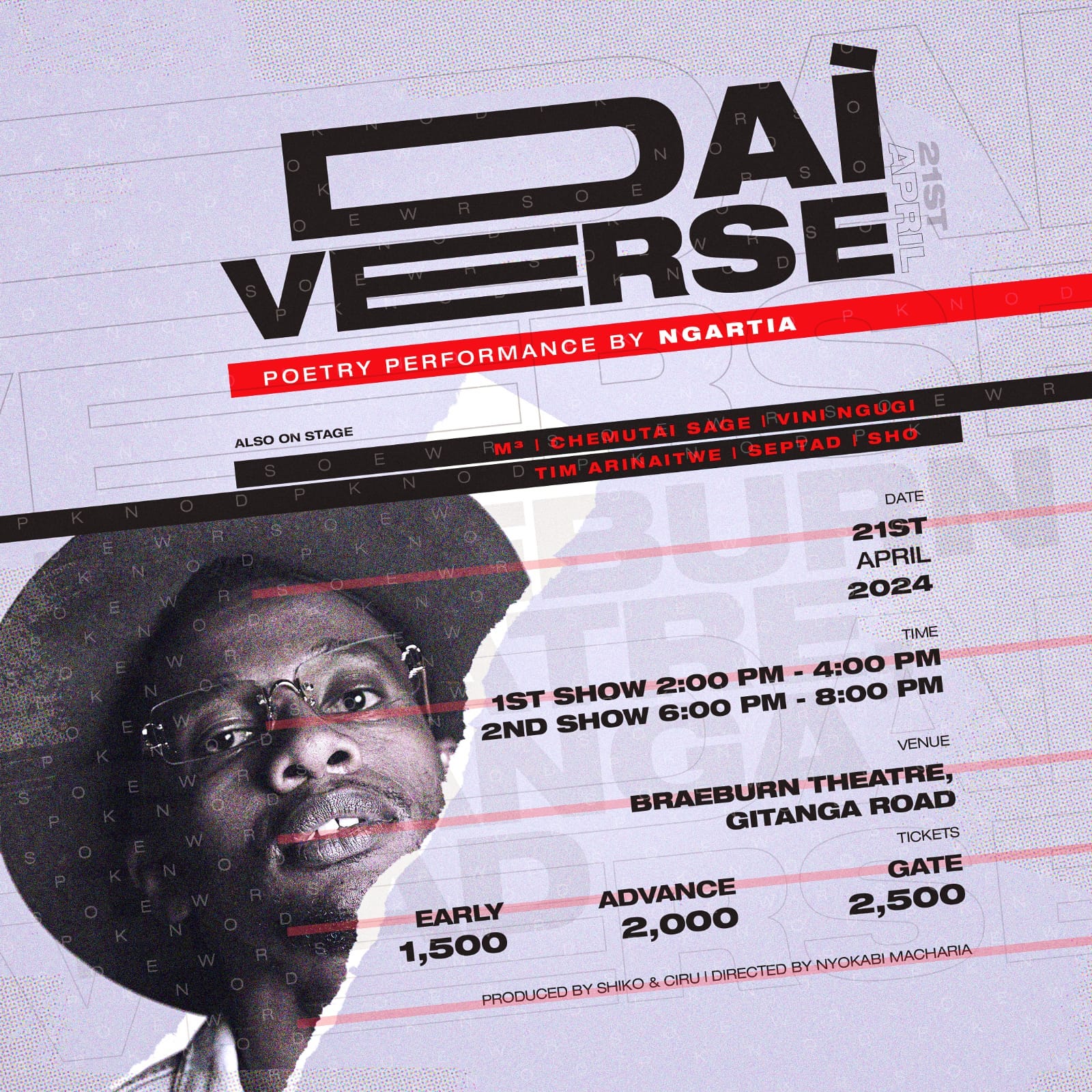 Kenyan Poet Ngartia Returns with 'Dai Verse' Shows
