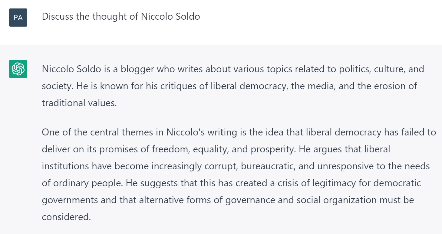 Chat GPT-4 vs. Niccolo Soldo and Fisted by Foucault