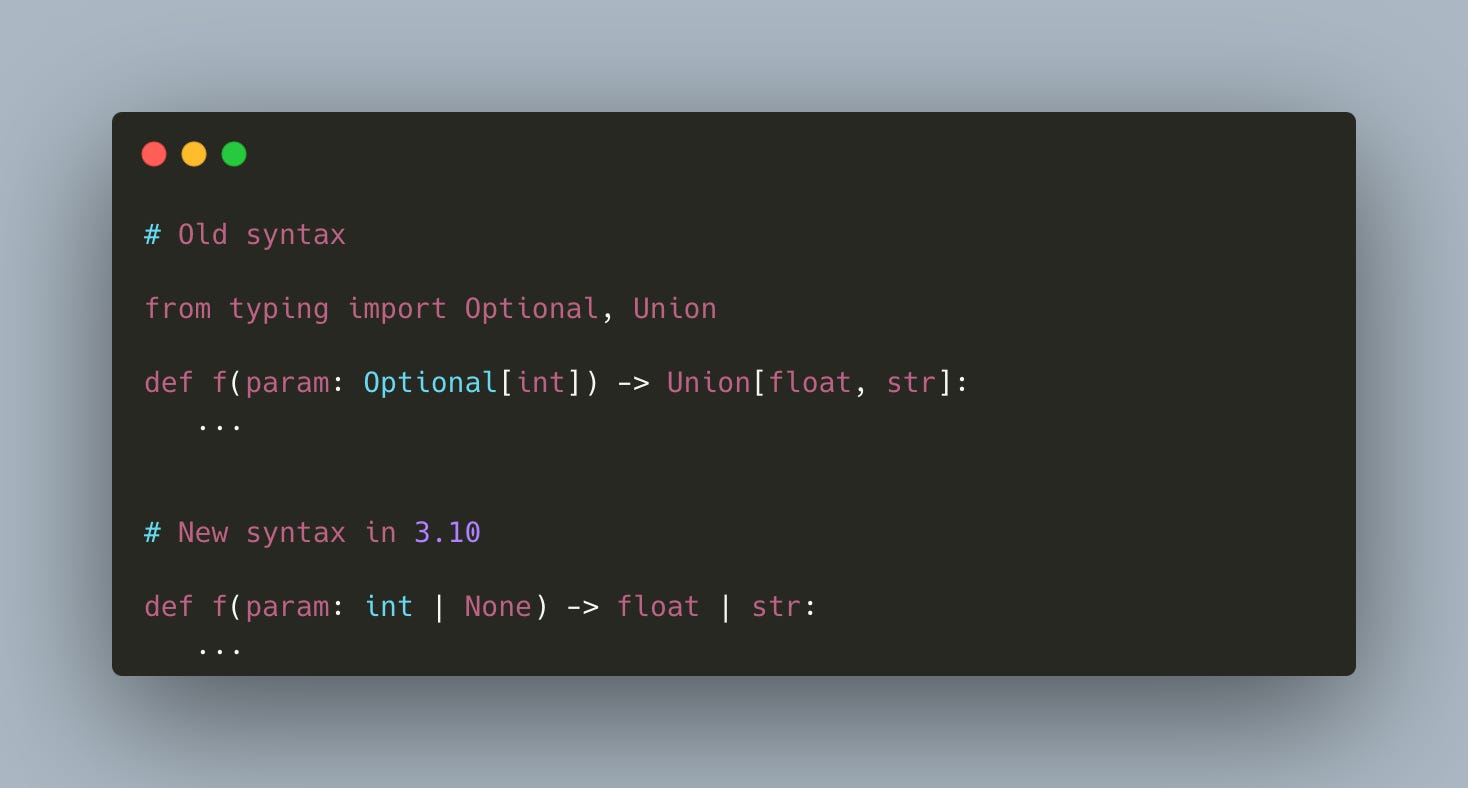 Simplifying Unions in Python Type Hints - by Mike Driscoll Simplifying Unions in Python Type Hints - by Mike Driscoll