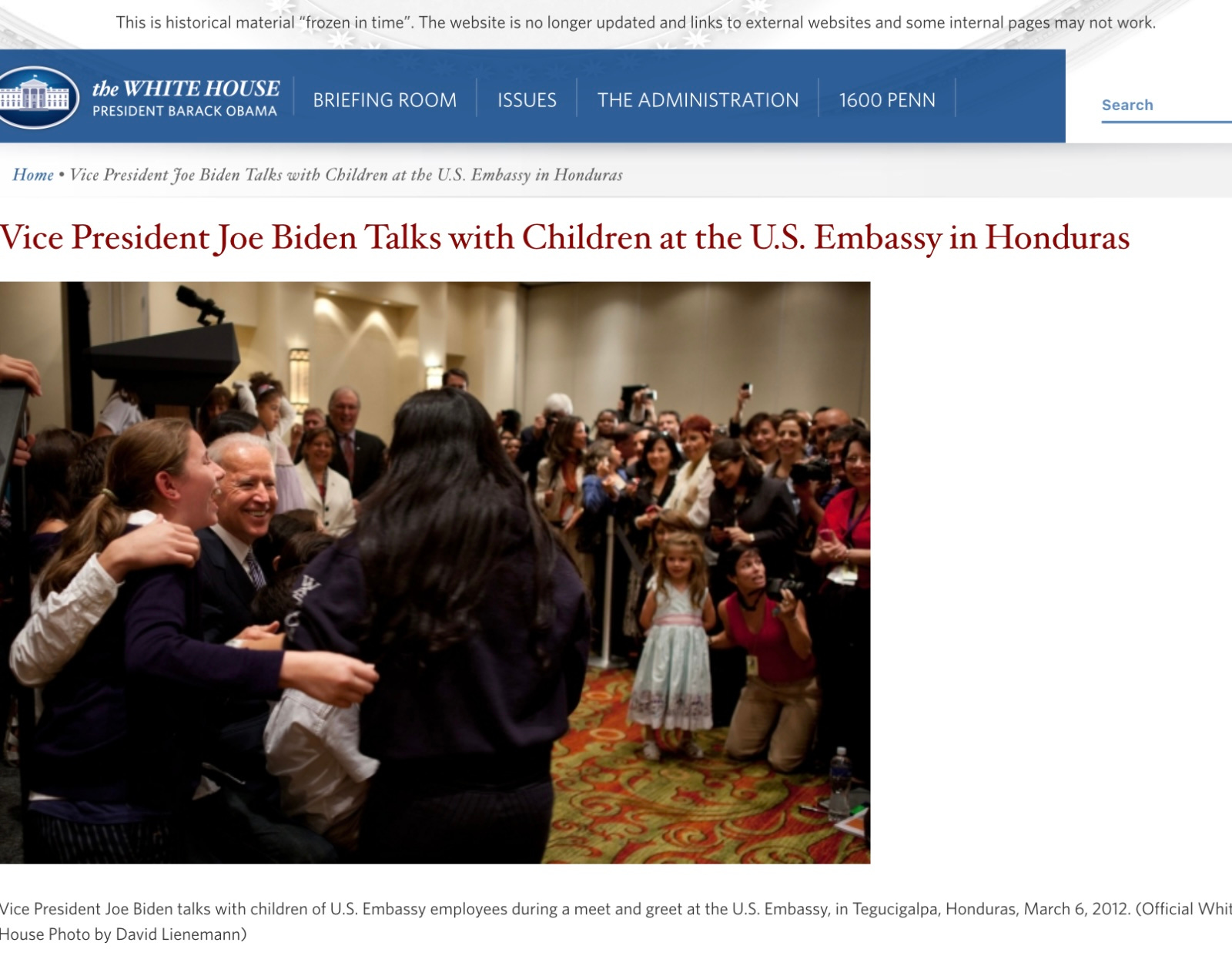 JOE BIDEN & THE EMBASSY CHILDREN - by Mike McCormick