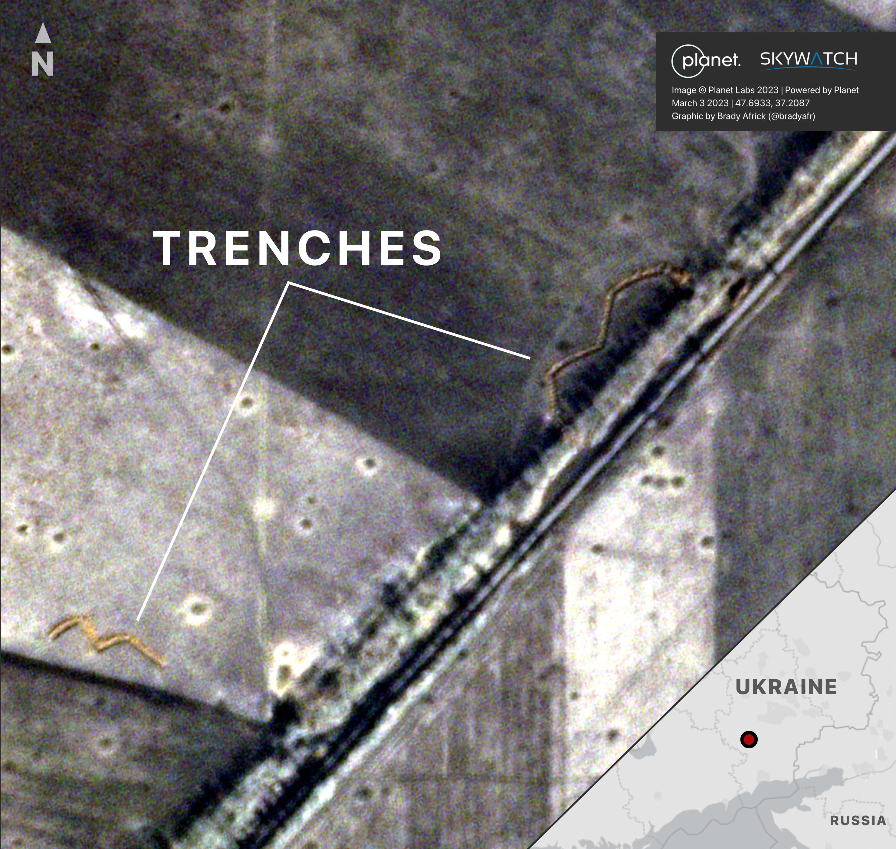 Russian field fortifications in Ukraine