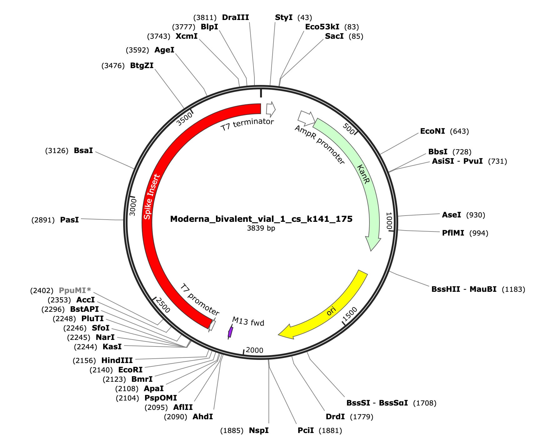 Deep sequencing of the Moderna and Pfizer bivalent vaccines identifies ...