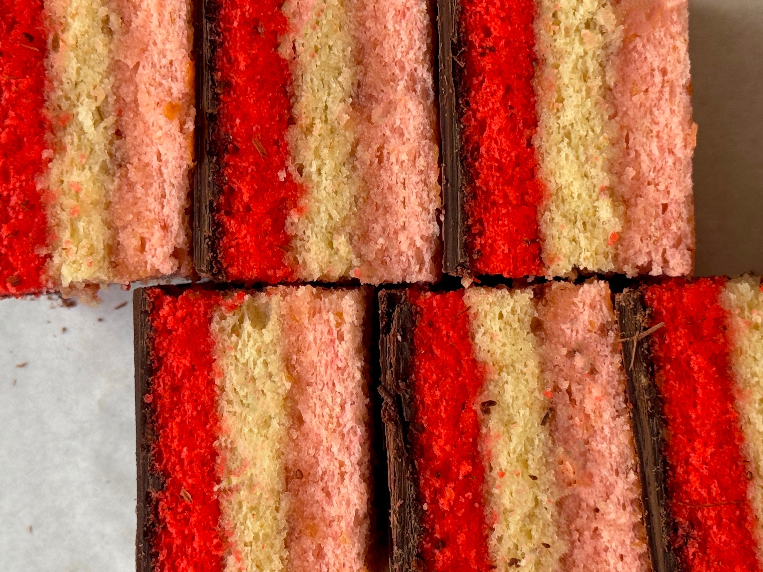 strawberry almond rainbow cookies - Elisa | saltedrye