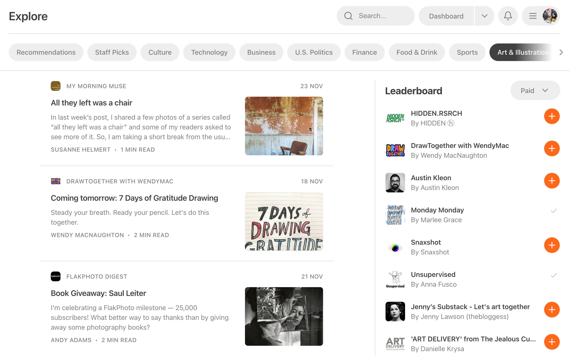 Substack Categories - by Claire Venus