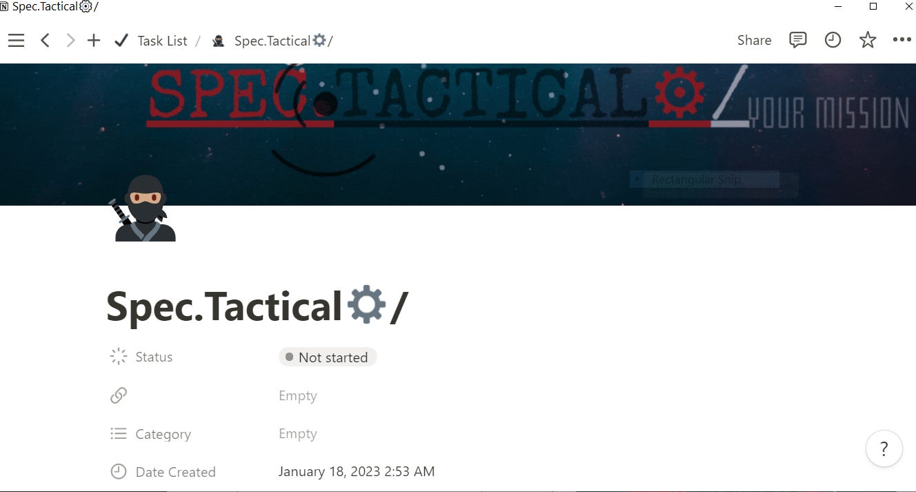 Spec Tactical Template - by IINC