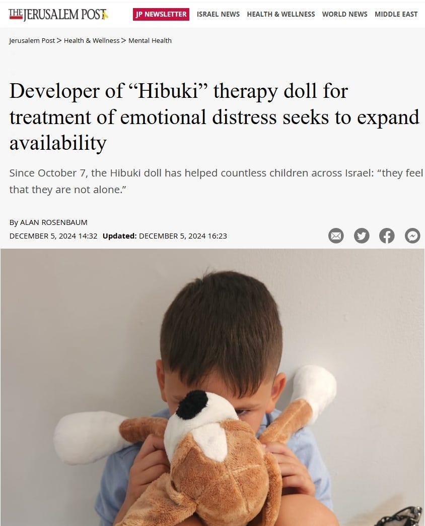 Wednesday December 11 2024: Jerusalem Post reports on war time trauma ...