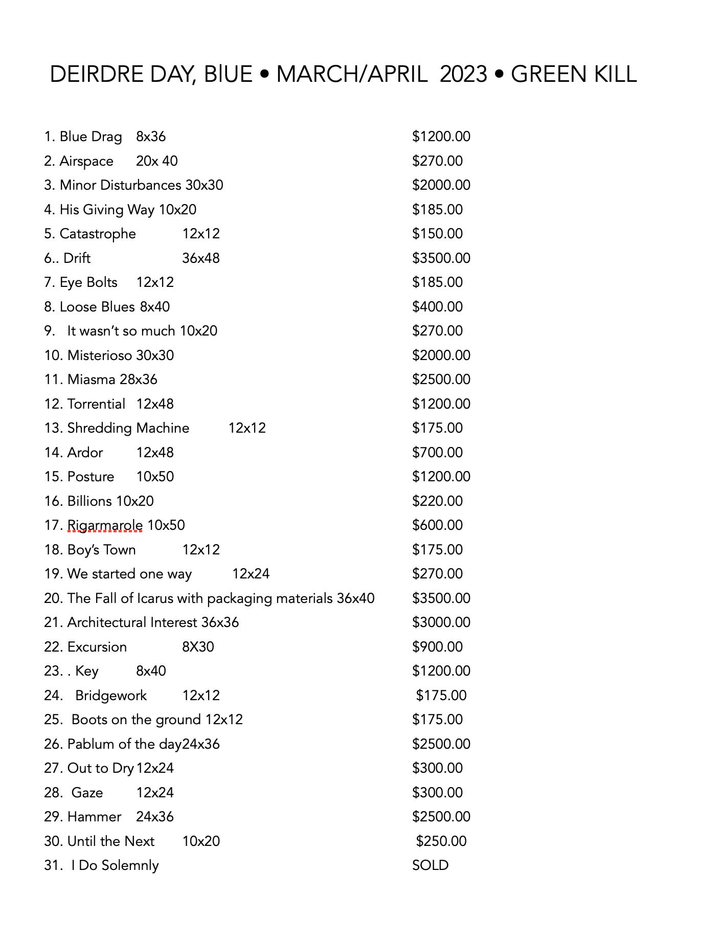 Tom Corrado, Deirdre Day, Franc Palaia, March/April, 2023
