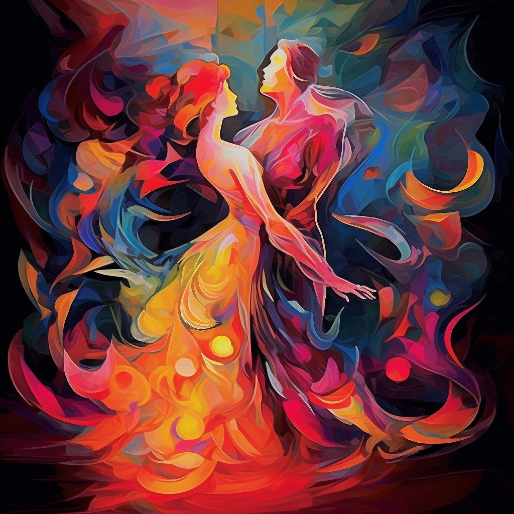 Whirling Dancers - Midjourney Prompt - AI Art Daily