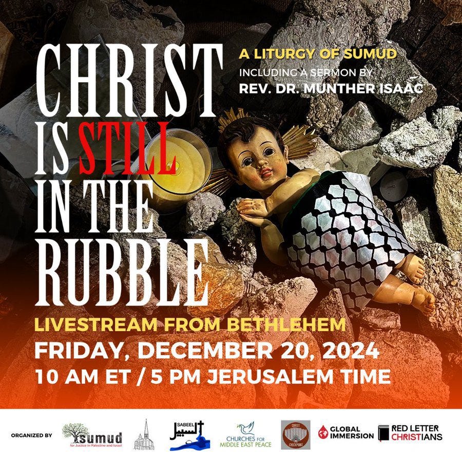 Christ is STILL in the rubble: Live event for peace today