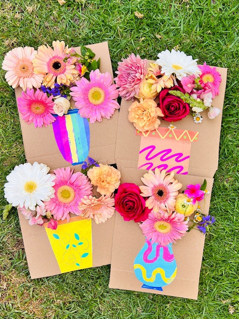 Rainbow Quotes Art + Flower Threading - Hello, Wonderful