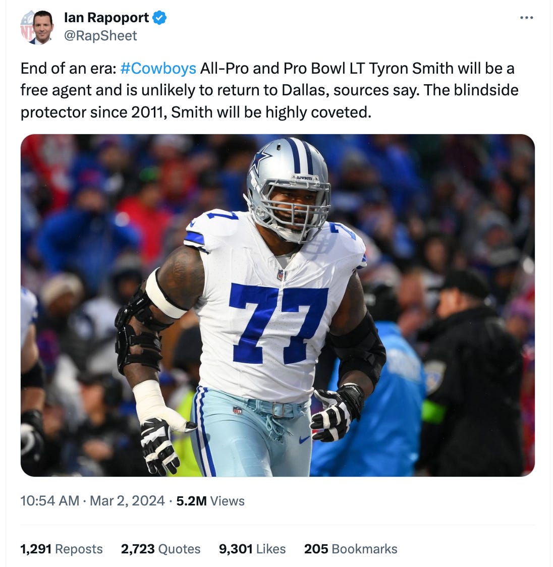 So, Tyron Smith, is this goodbye? - by Bob Sturm
