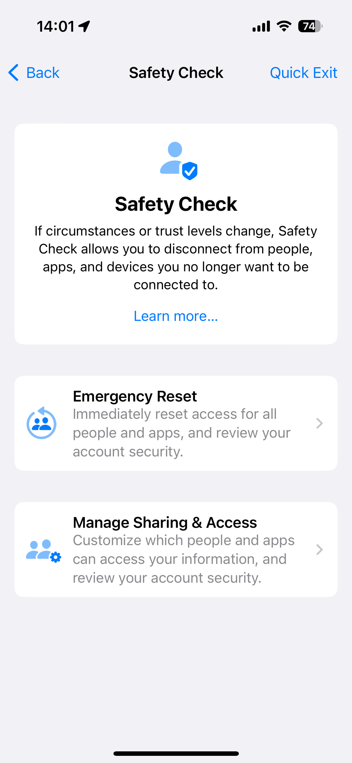 Check out Apple's Personal Safety User Guide and audit your sharing ...