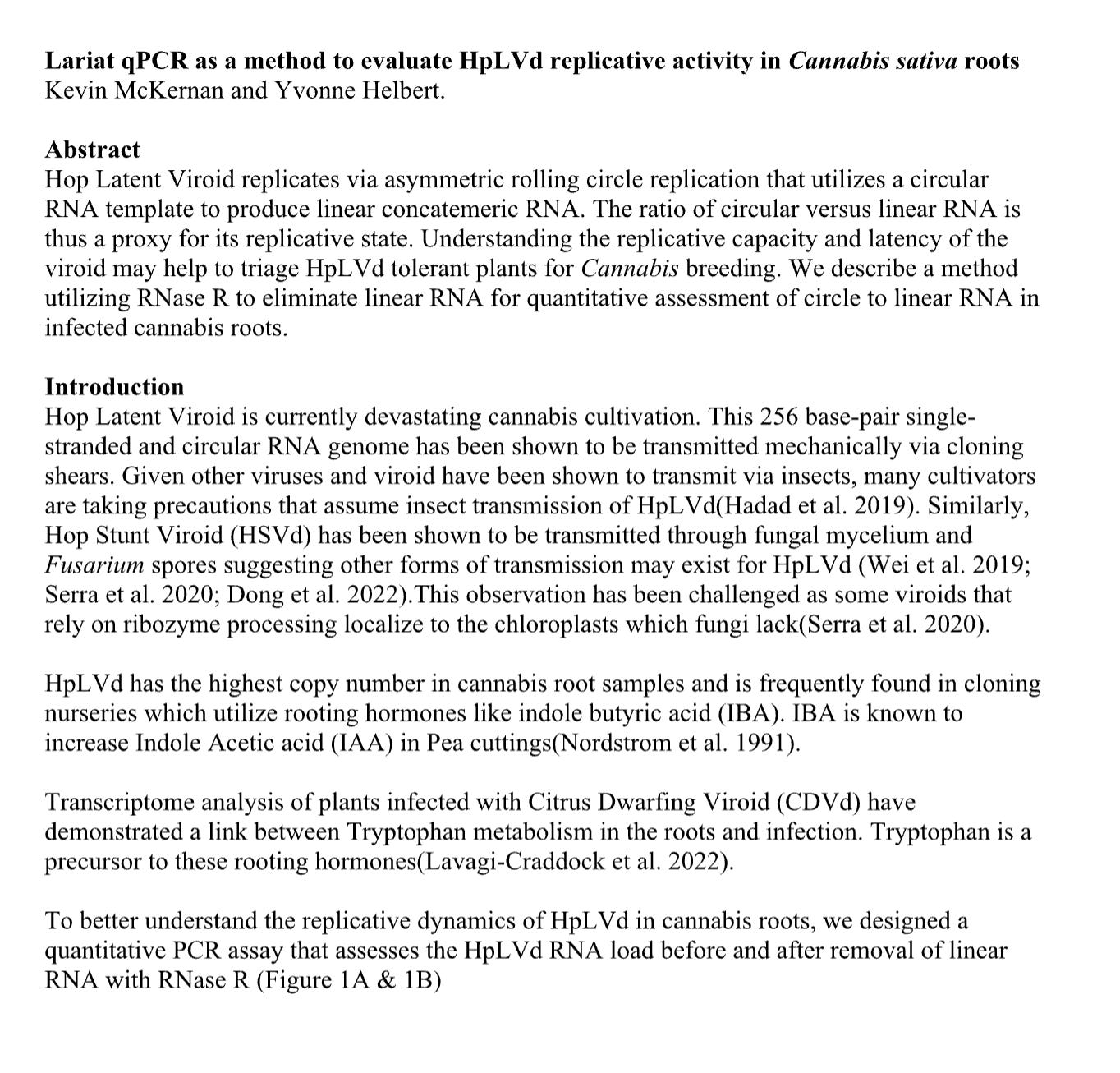 Transmission, Spread, Longevity and Management of Hop Latent Viroid, a ...