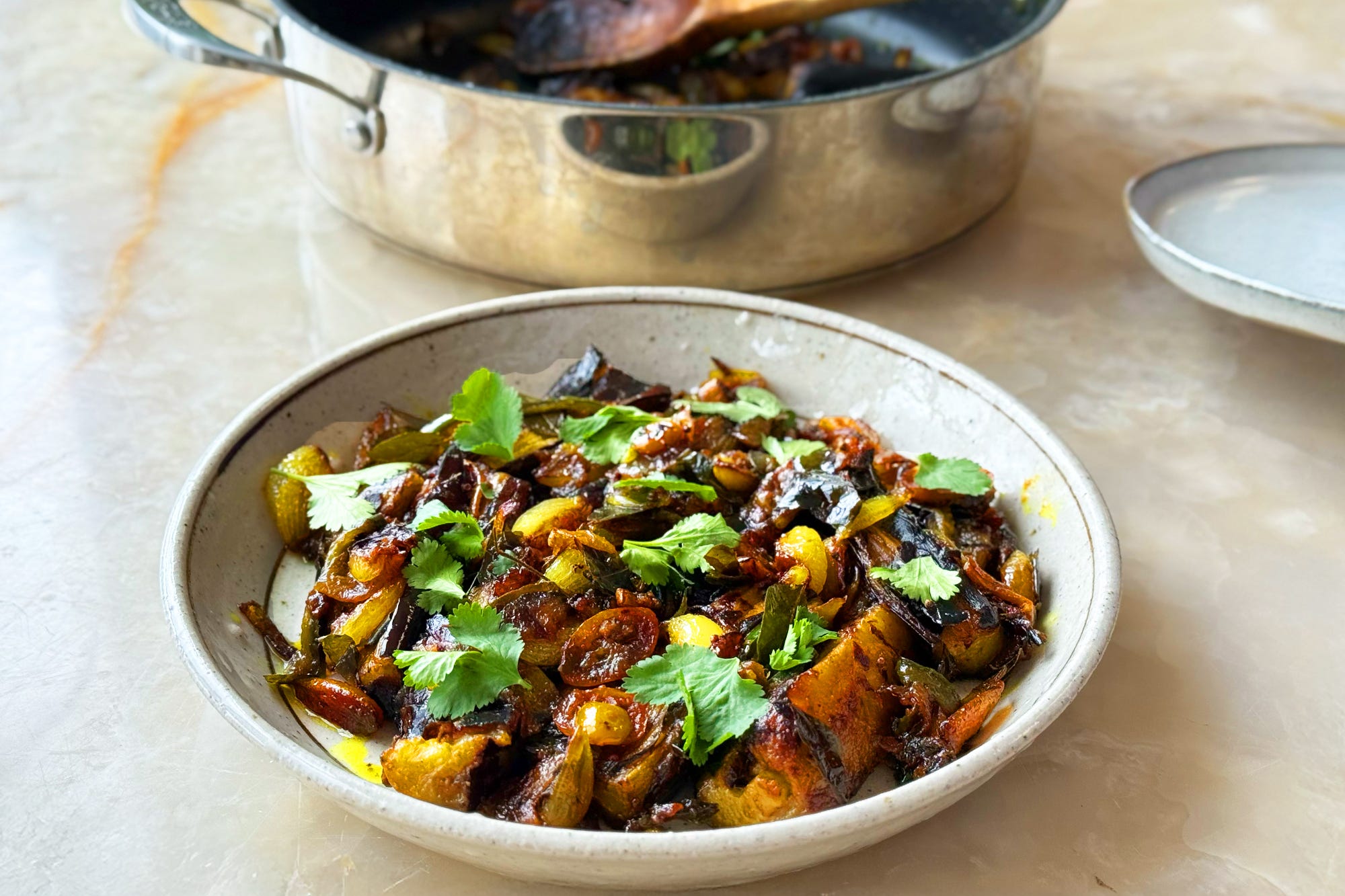 Sri-Lankan pickle that's good on everything and a Tangy Mushroom Curry