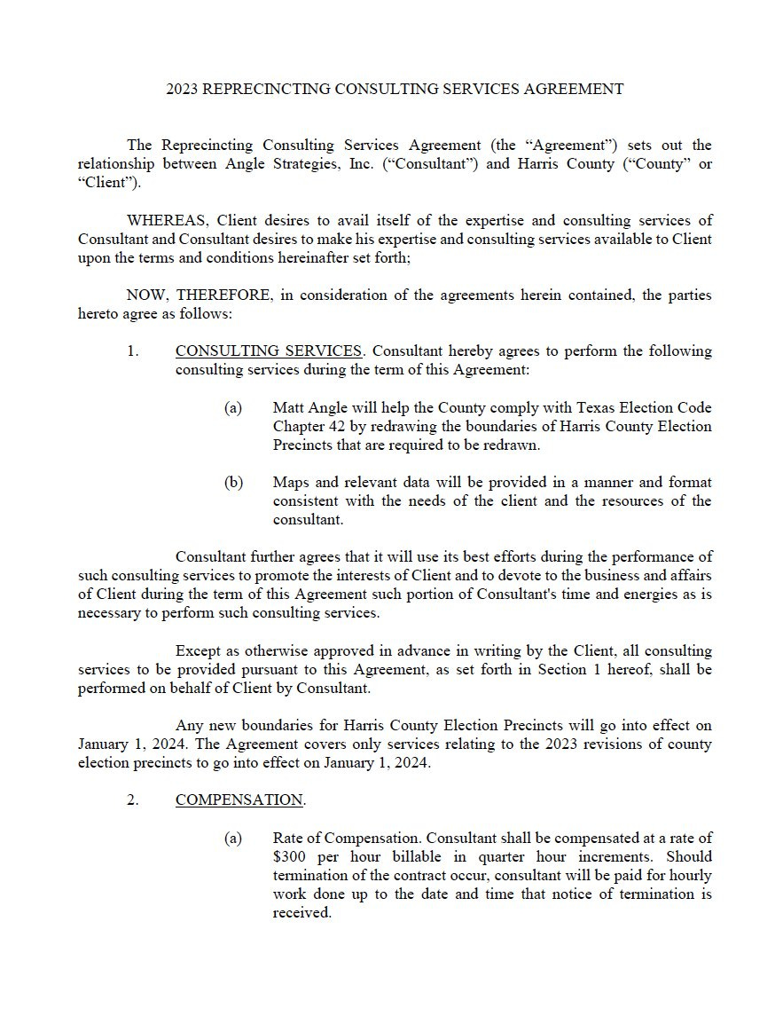 Harris County Taxpayers Set to Pay Democrat Consultant $300/Hour