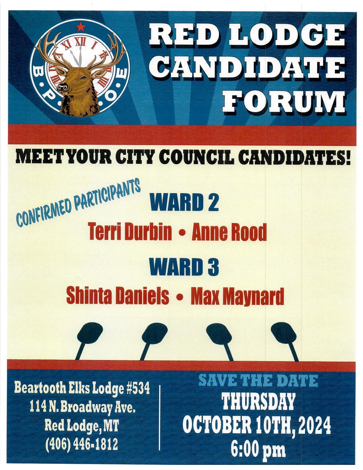Beartooth Elks Lodge Hosts Red Lodge City Council Candidate Forum Tonight