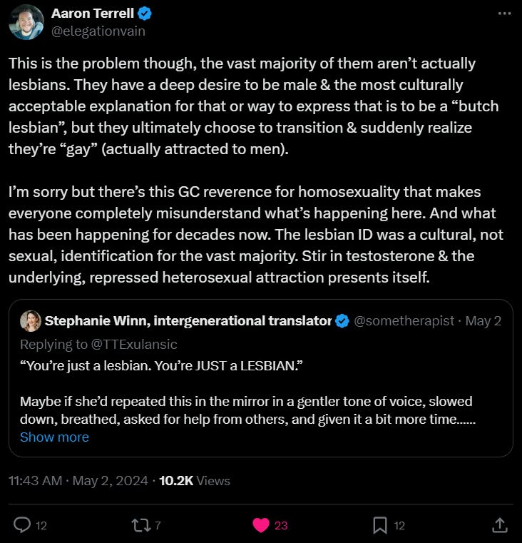 Transgenderism as individual psychopathology